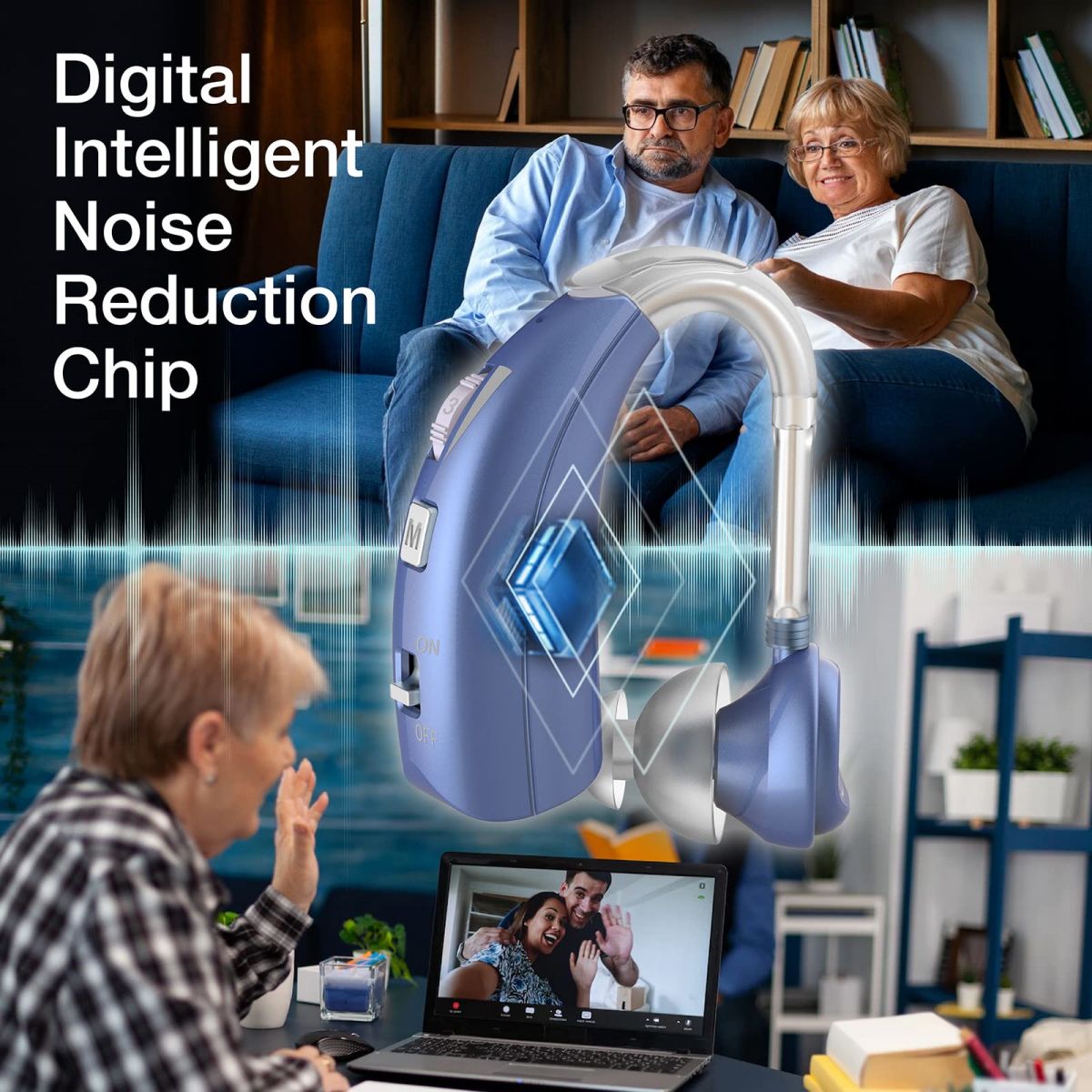 Delmicure VHP-1303 Hearing Aids For Seniors with 2 Frequency Modes, Du